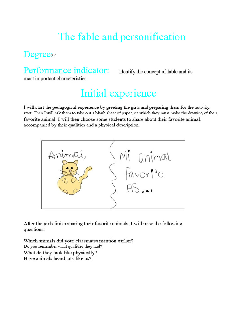 The Fable and Personification | PDF