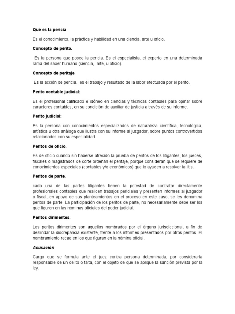 Definición y Conceptos de Pericia | PDF | Testigo experto | Juez
