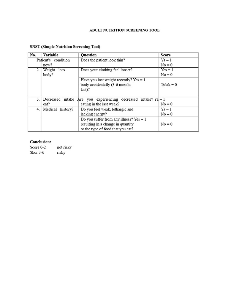 Nutrition Screening Tools | PDF | Malnutrition | Diarrhea
