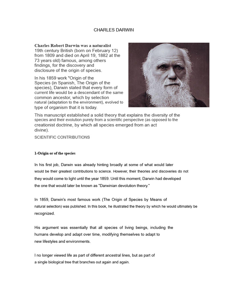 Charles Darwin | PDF | Evolution | Natural Selection