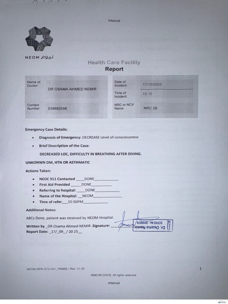 Emergency Report | PDF