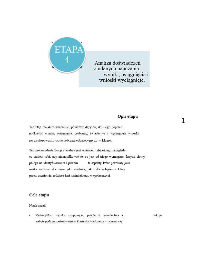 Etap 4 PRZEWODNIK Systematyzacja Padep | PDF
