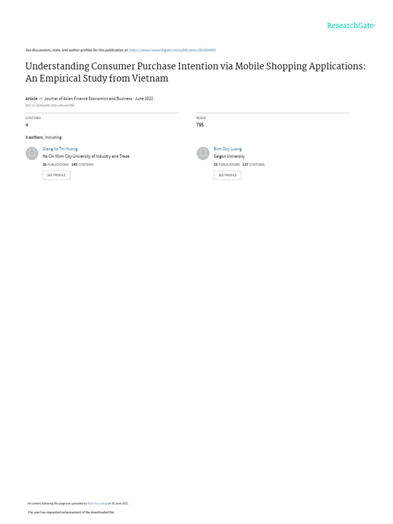 Understanding Consumer Purchase Intention Via Mobile Shopping ...