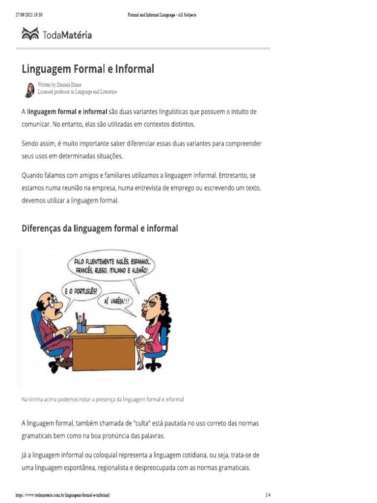 Understanding Formal and Informal Language | PDF