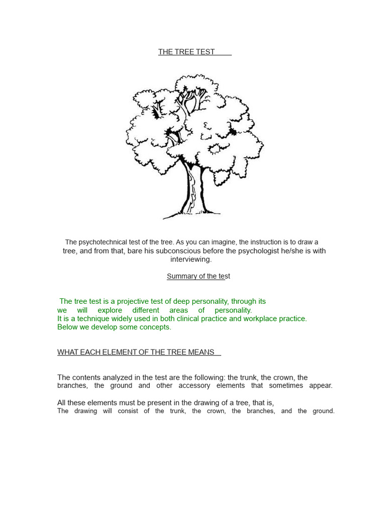 Tree Test, Vague Figures and Colors | PDF | Extraversion And ...