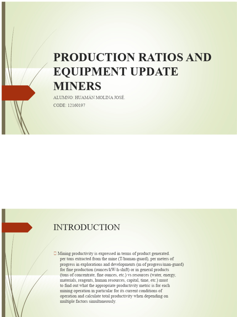 Production Ratios | PDF