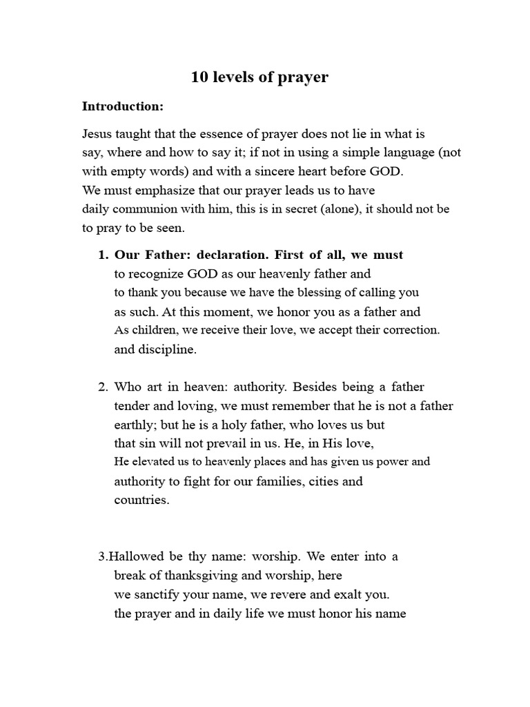 10 Levels of Prayer | PDF | Lord's Prayer | Prayer