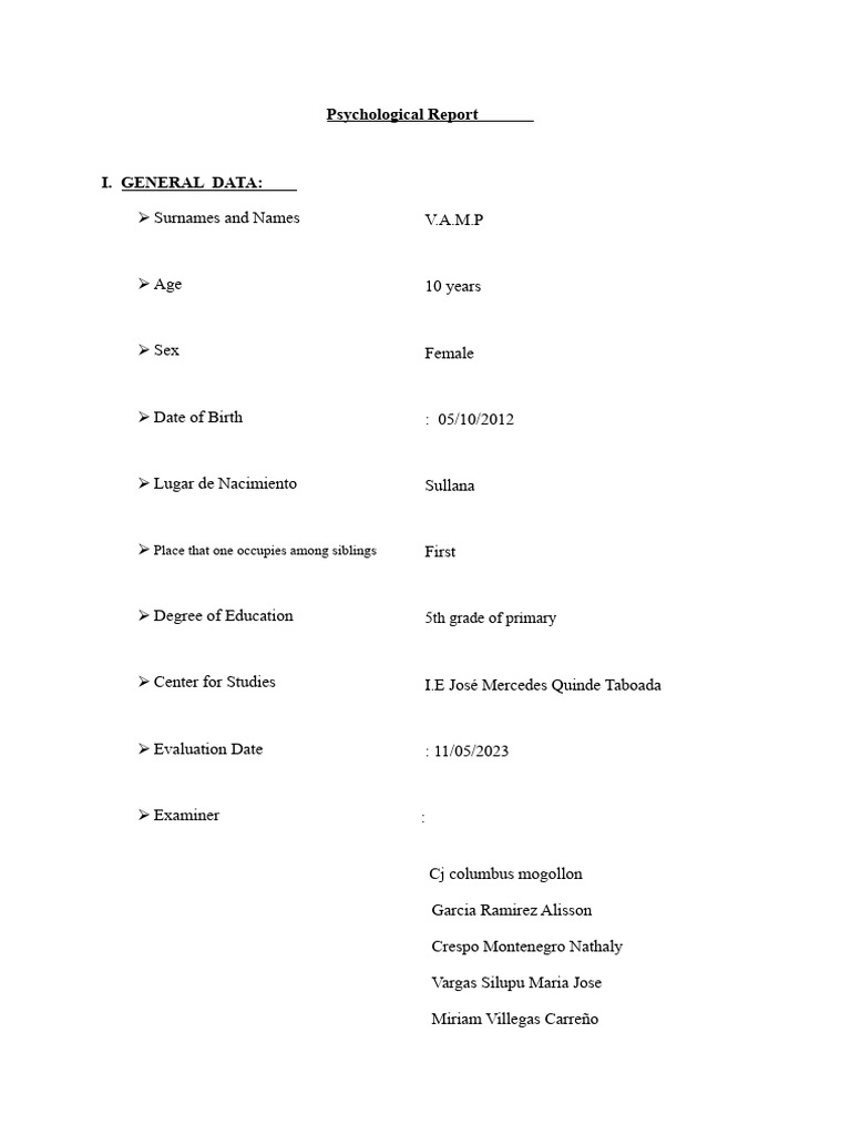 Wisc V Test Report - Group 2 | PDF | Memory | Working Memory