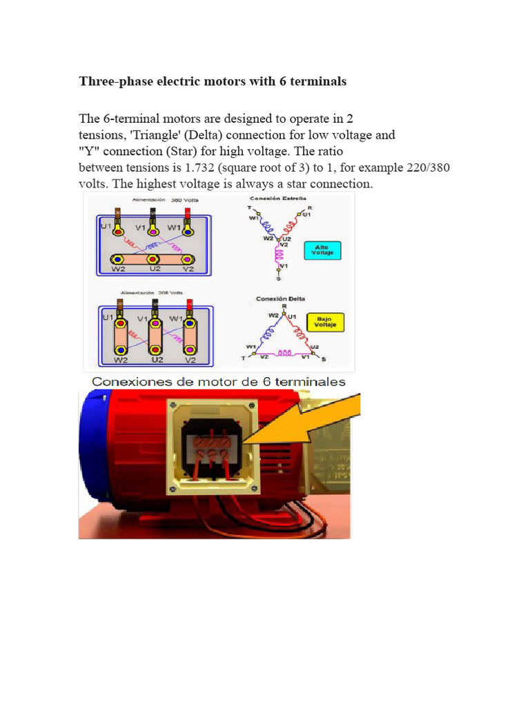 Three-Phase Electric Motors With 6 Terminals | PDF