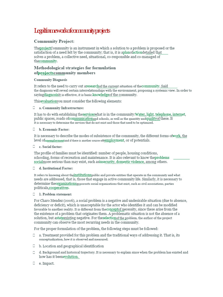 Legal Framework of Community Projects | PDF | Matrix (Mathematics) | Water