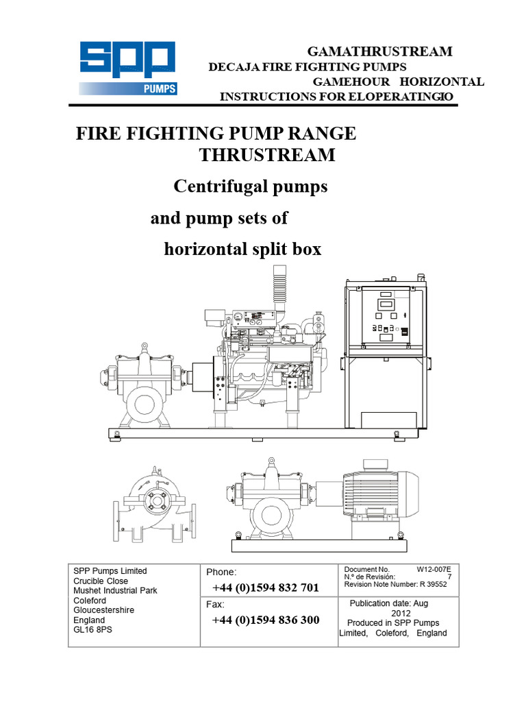 Fire Fighting Pump Operation Manual | PDF | Pump | Bearing (Mechanical)