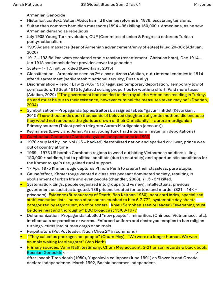Analysis of Historical Genocides | PDF | Khmer Rouge