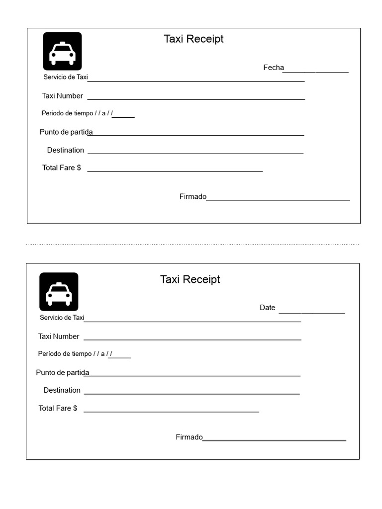 Recibo de Taxi Detallado | PDF