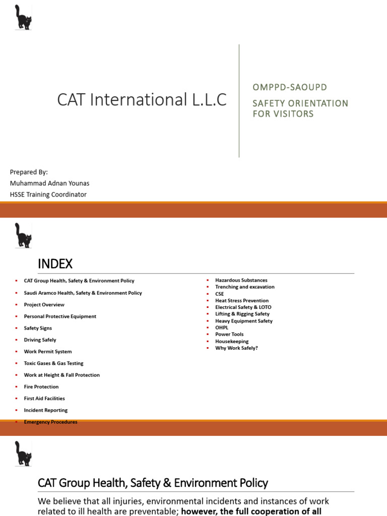 Visitor Safety Orientation Guide | PDF | Safety | Personal Protective ...