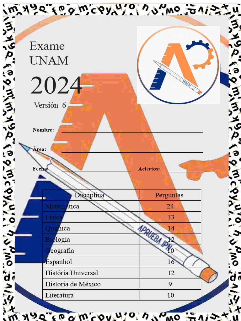 Exame Simulado UNAM 2024_Versão 6 (1) | PDF | Força | Robô