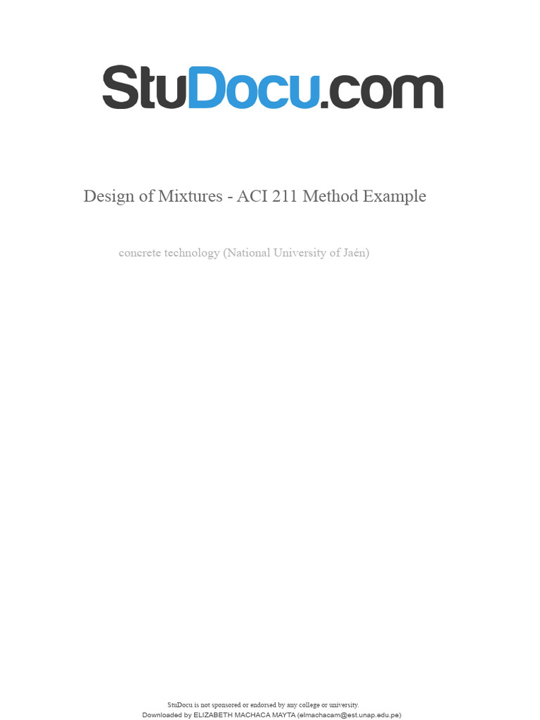 ACI 211 Concrete Mix Design Example | PDF | Concrete | Mechanical ...