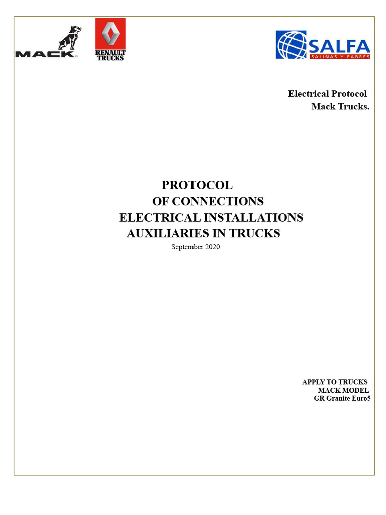Electrical Protocol Mack GR 09-2020 | PDF | Electrical Connector | Fuse ...