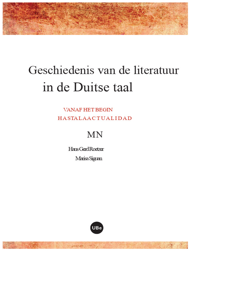 Geschiedenis Van de Duitse Literatuur | PDF