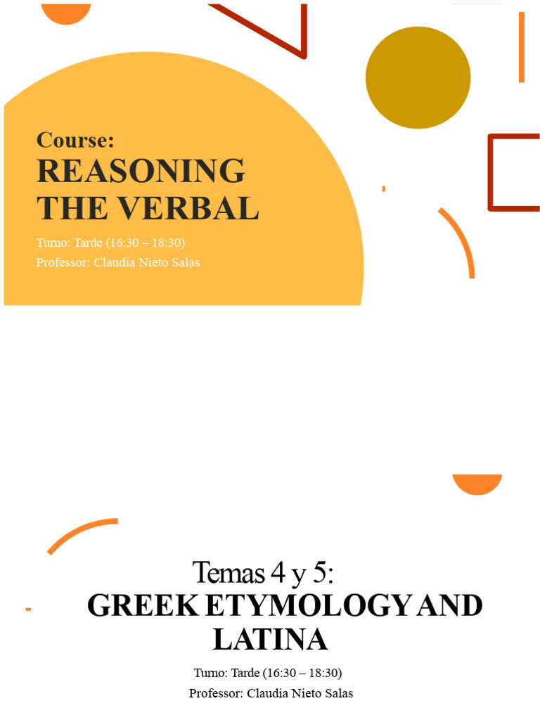 5-6 - (RV) Greek and Latin Etymology | PDF | Word | Morphology ...