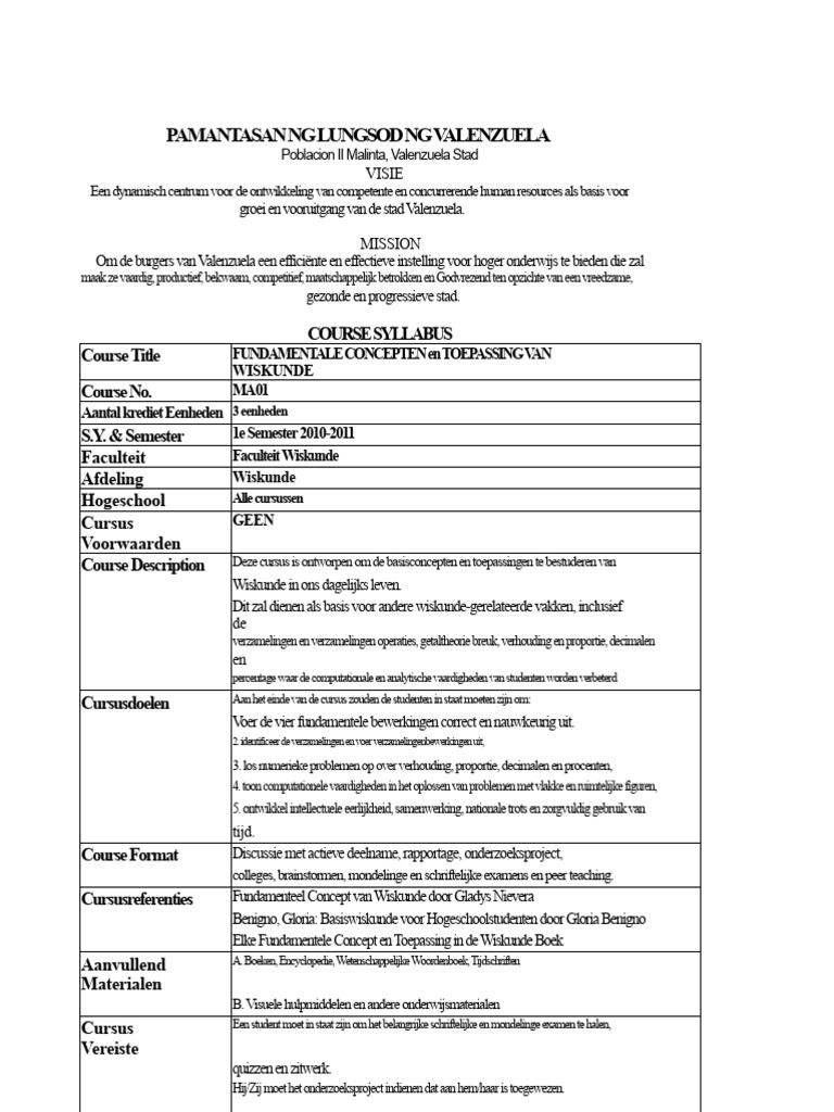 Fundamenteel Concept Van Het Wiskunde Curriculum | PDF