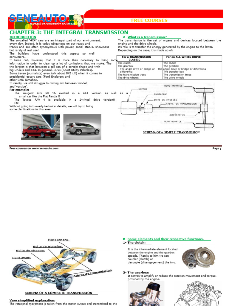 Chapter 3 Integral Transmission | PDF | Four Wheel Drive | Clutch