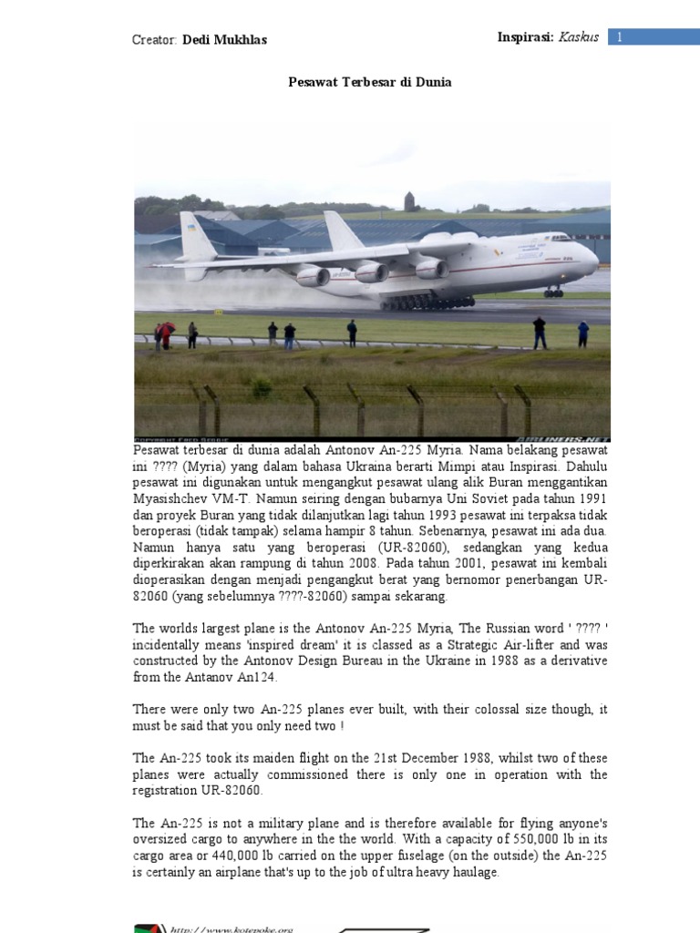 Pesawat Terbesar Di Dunia | PDF | Flight | Spaceflight Technologies