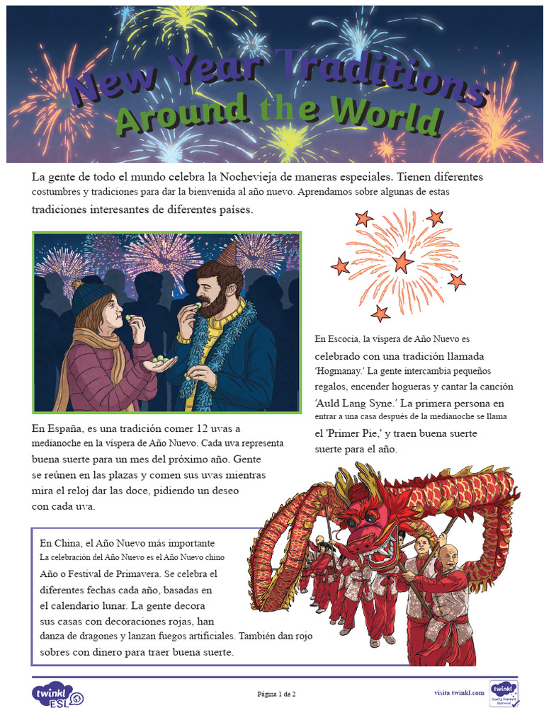 Tradiciones de Año Nuevo Globales | PDF | Tradiciones estacionales ...