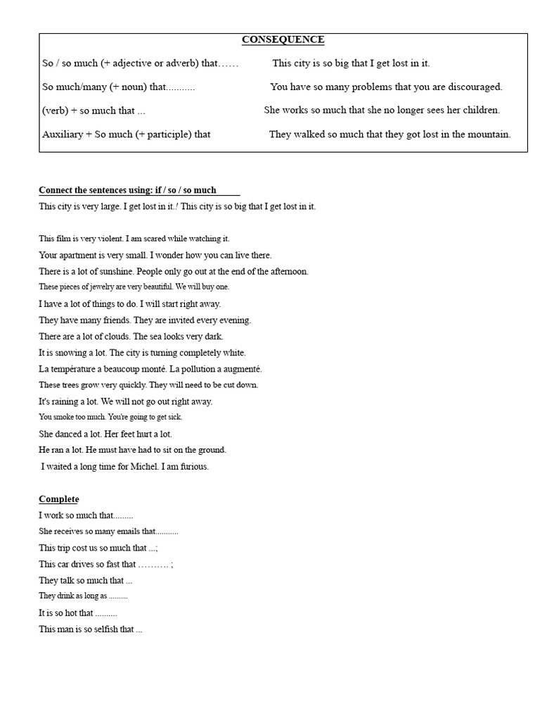 SO MUCH, SO, SUCH - The Consequence | PDF