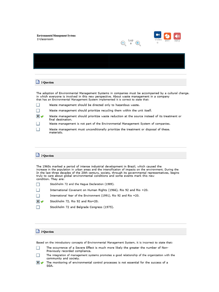 ENVIRONMENTAL MANAGEMENT SYSTEMS Exercises From 01 To 10 | PDF | Audit ...