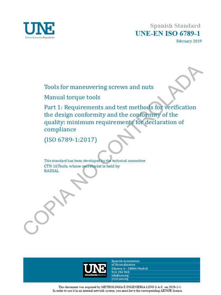 Manual Torque Tools Compliance Standards | PDF | Rotation ...