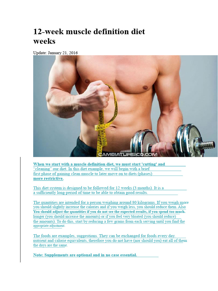 12-Week Muscle Definition Diet Plan | PDF | Dieting | Foods