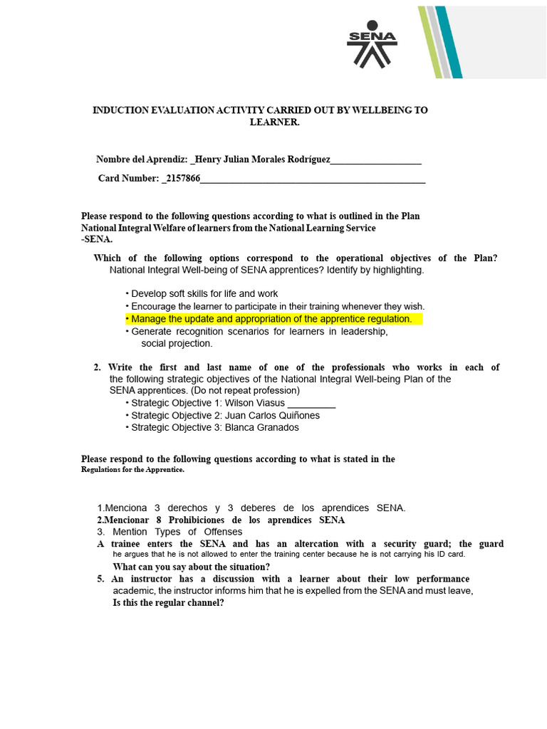Assessment Induction Wellbeing For Learner #2 PDF | PDF | Learning