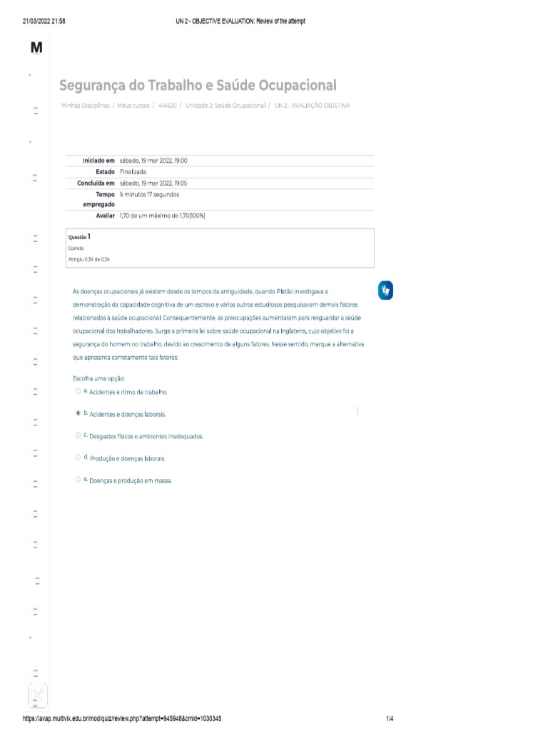 UN 2 - OBJECTIVE ASSESSMENT - Review of The Attempt | PDF