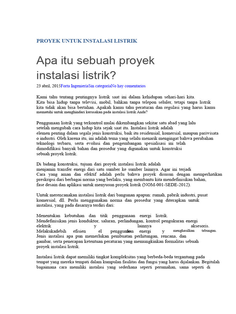 Proyek Instalasi Listrik yang Efisien | PDF