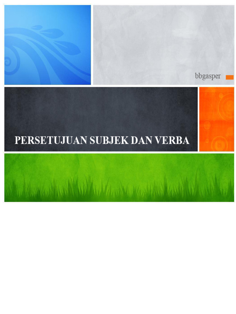 Aturan Subjek dan Kata Kerja dalam Bahasa Inggris | PDF