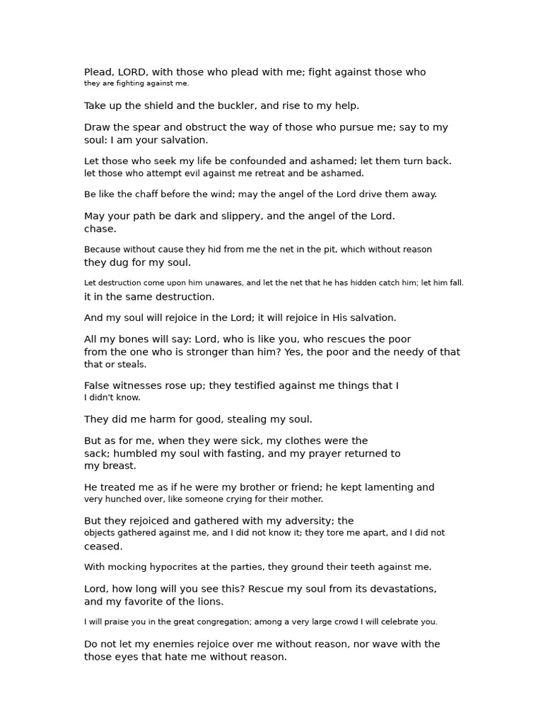 Psalm 35 | PDF | Religious Belief And Doctrine