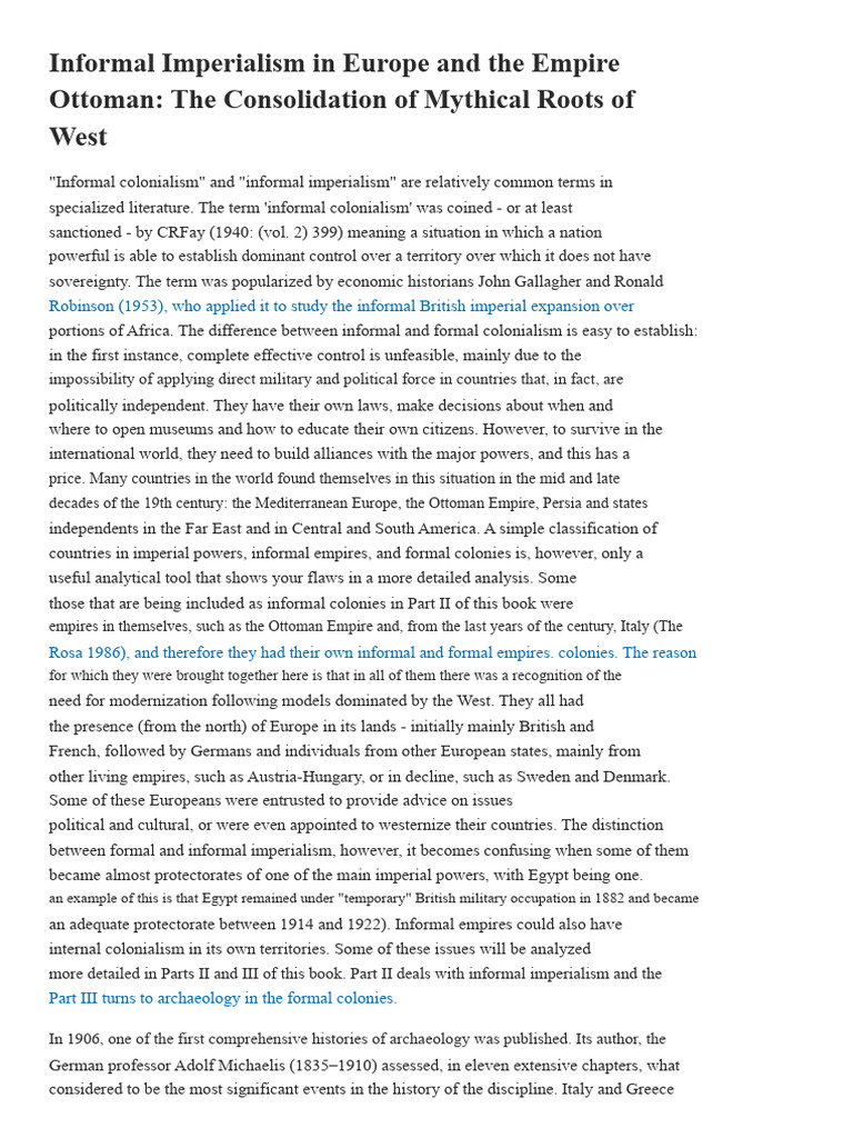 Informal Imperialism in Europe Explained | PDF | Imperialism | Greece
