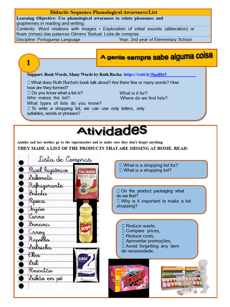 Didactic Sequence List | PDF | Word | Phonology