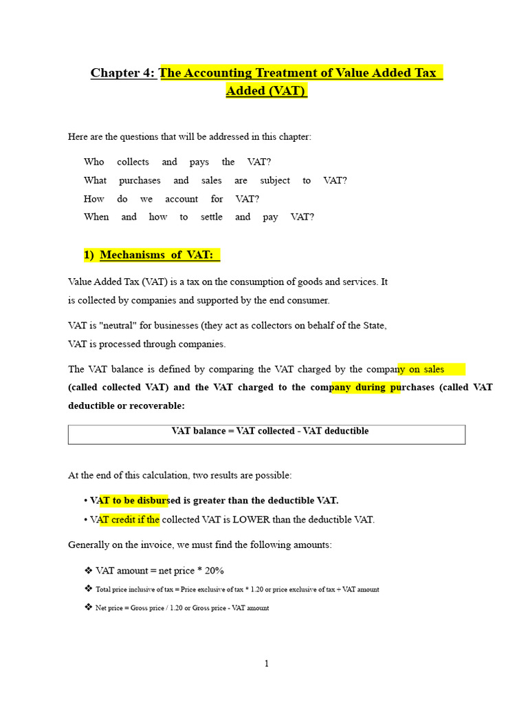 Chapter 4 - Liquidation of VAT-1 | PDF | Value Added Tax | Invoice