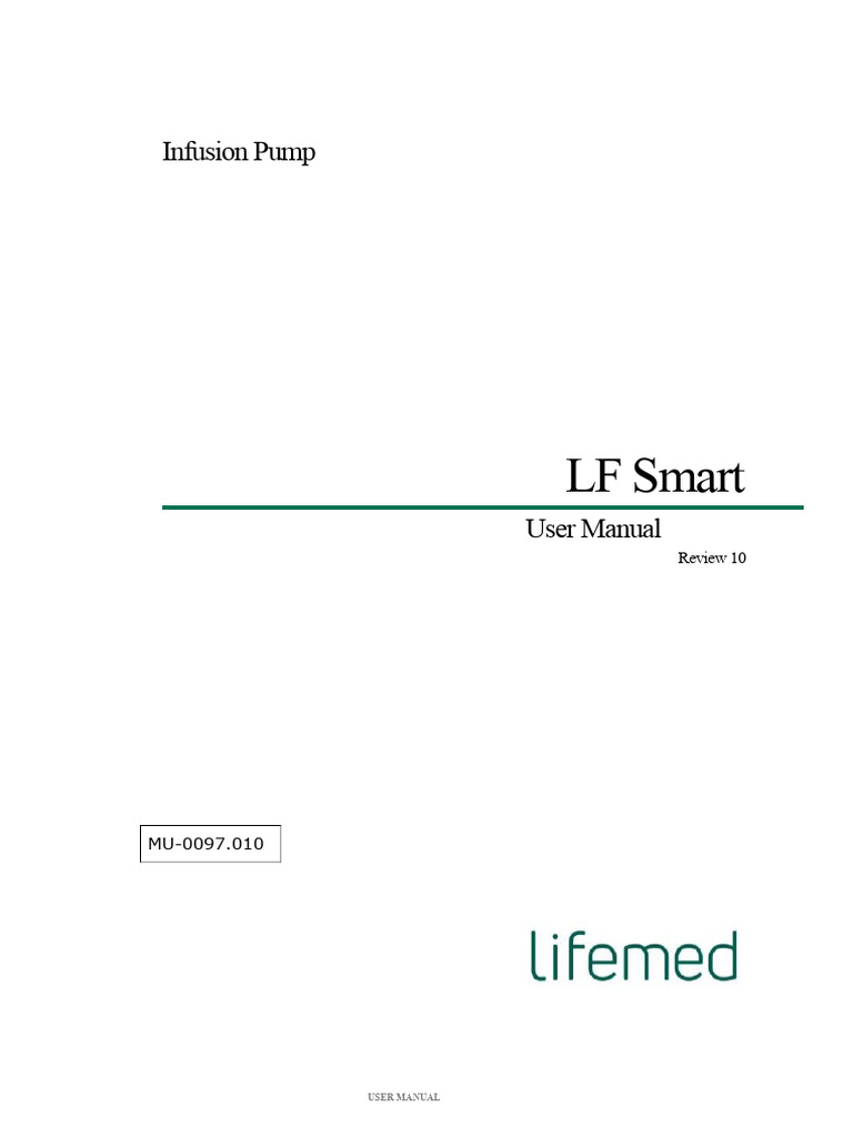 User Manual - Lifemed SMART Infusion Pump | PDF | Intravenous Therapy ...