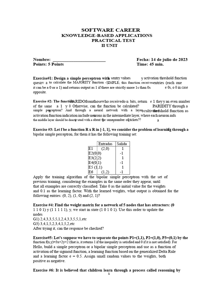 Practical Test II Unit 14-07-2023. V1 | PDF | Applied Mathematics ...