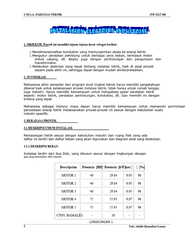 Proyek Instalasi Listrik Industri | PDF