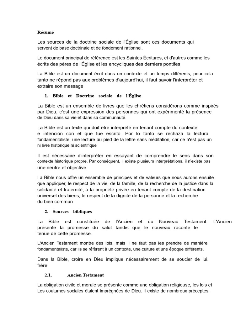 Sources de la doctrine sociale de l'Église | PDF | Doctrine sociale de ...