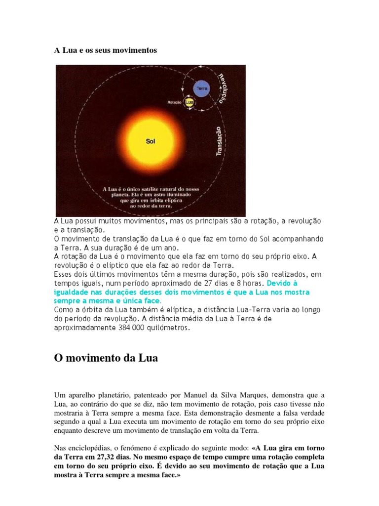 A Lua e Os Seus Movimentos | PDF | Lua | Terra