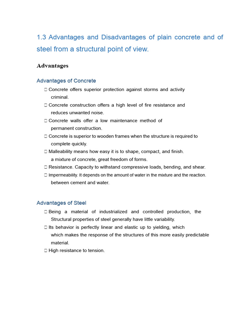 Concrete vs Steel: Pros and Cons | PDF | Concrete | Reinforced Concrete