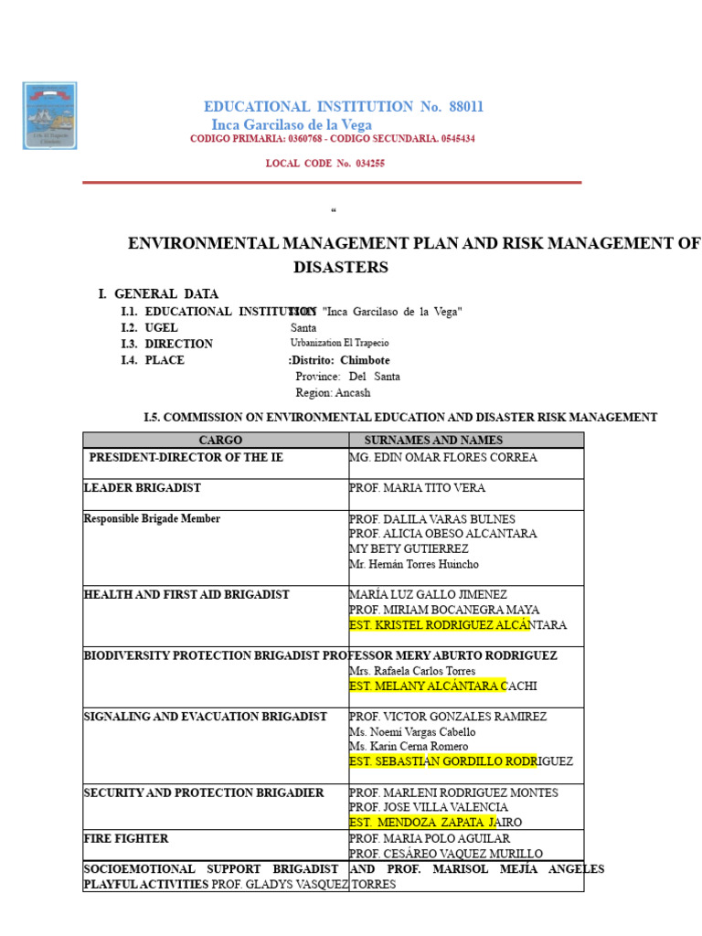 Environmental Management Plan for School | PDF | Recycling | Hygiene