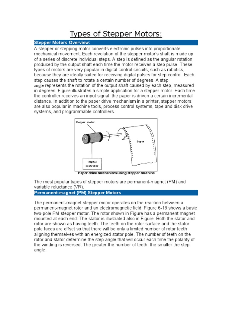 Types of Stepper Motors Explained | PDF | Components | Electromagnetism