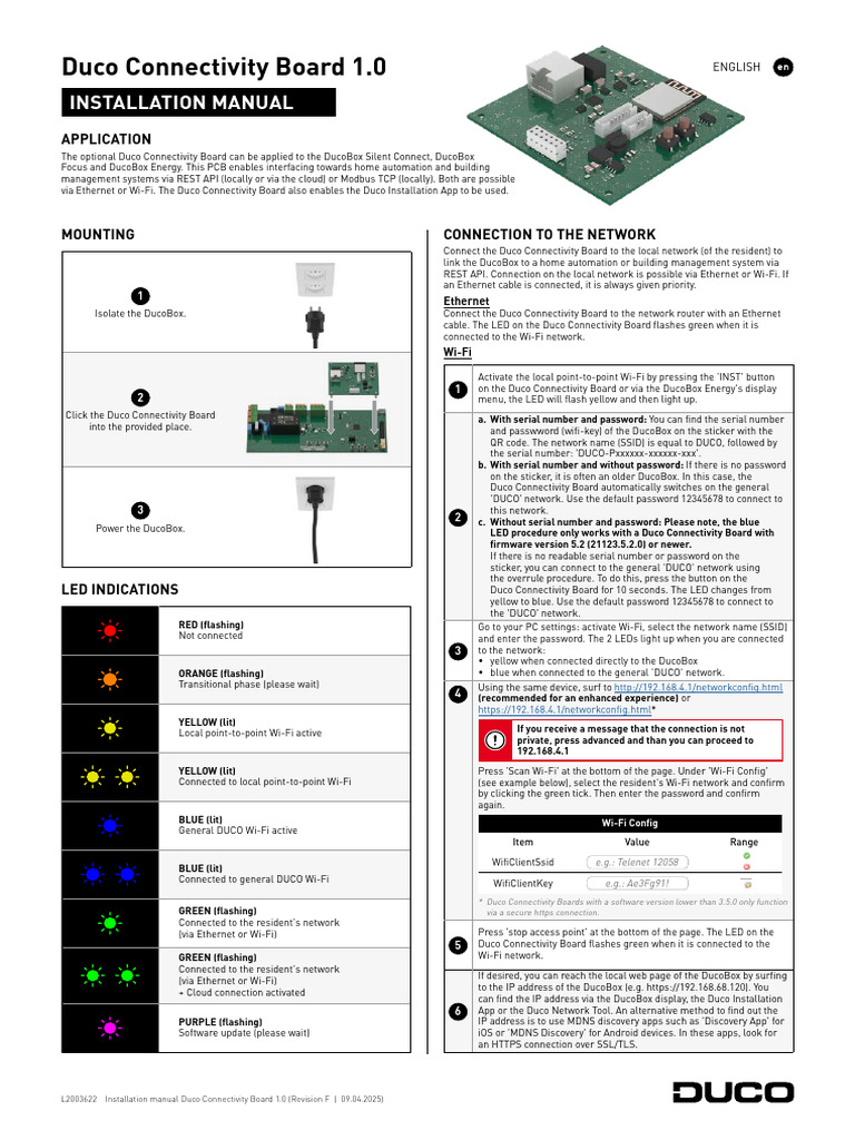 Duco Connectivity Board Installation Guide | PDF | Wi Fi | Computer Science