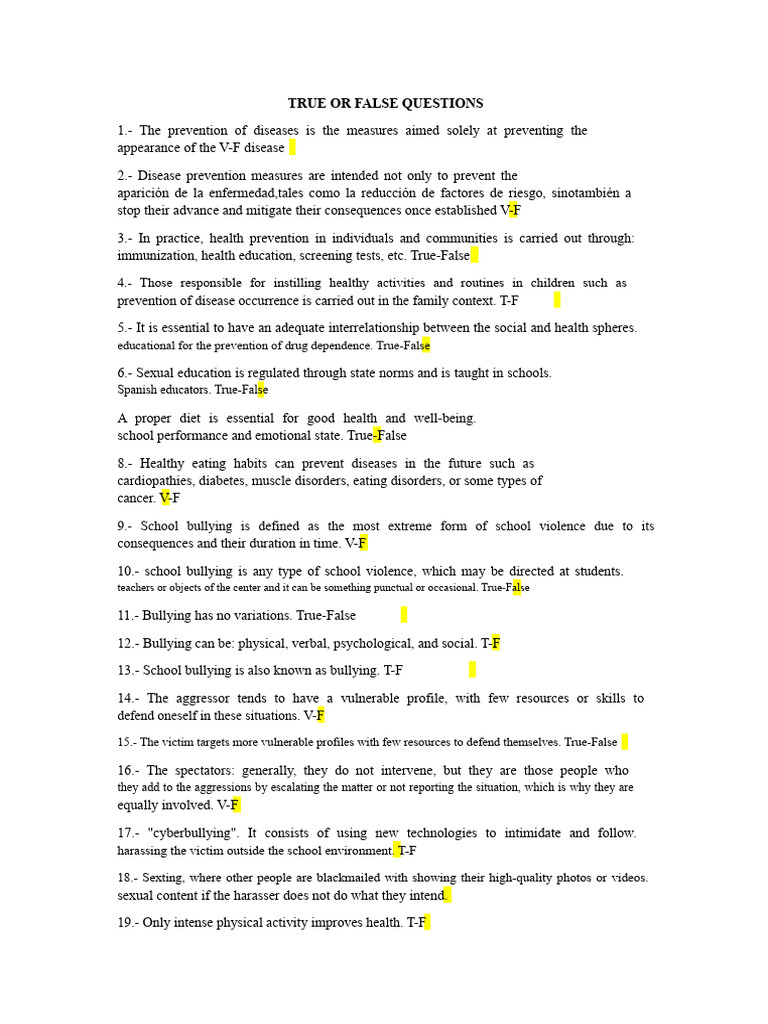True False | PDF | Nutrients | Nutrition
