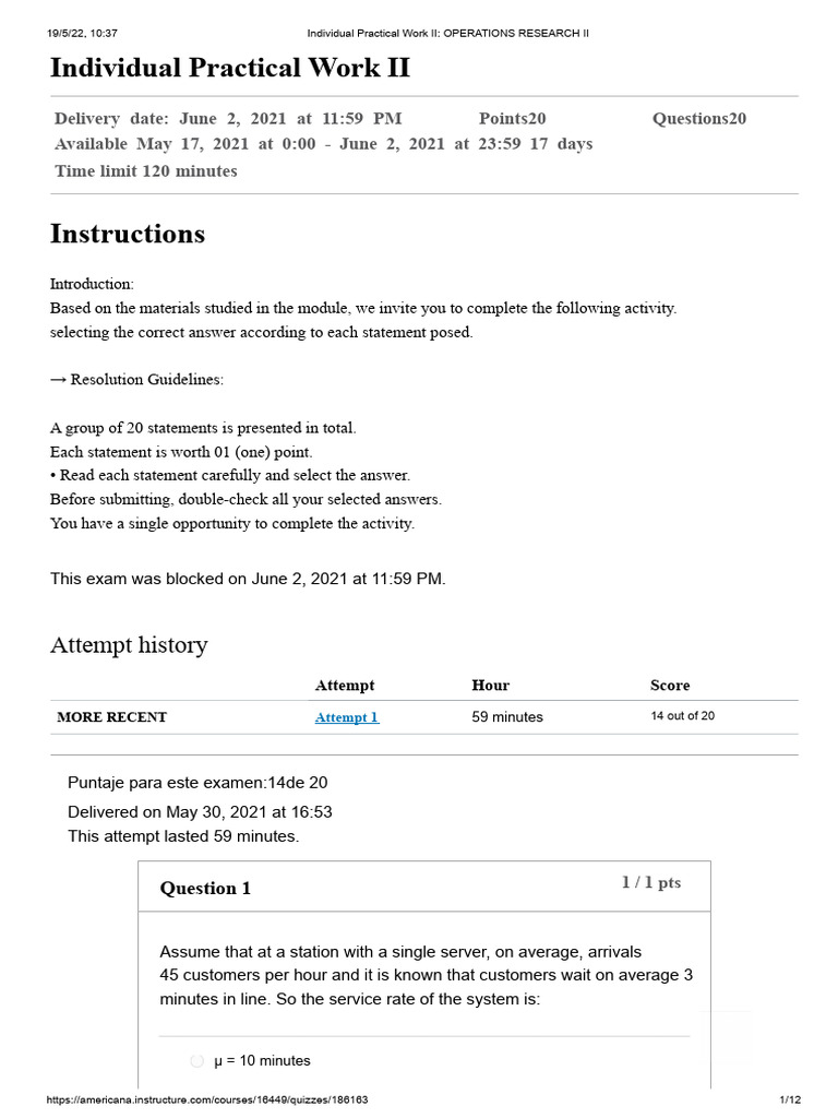 Operations Research II Practical Exam Guide | PDF | Applied Mathematics